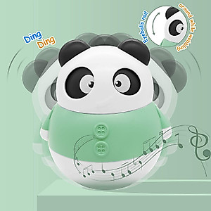 Conzy Roly Poly Tumbler Panda, Baby Tummy Time Toy, Cute Musical Toy Gift for Infant Boy Girl 36 Months and Up, Cute Desk Toys for Office for Adults