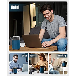 Nicewell Electric Kettle with Temperature Control, 4 Minutes Fast Water Boiler, Small Travel Kettle, with Touchable LCD Display & Auto Shut-off, for Travel, Office, Home, (450ML and 600W, Blue)