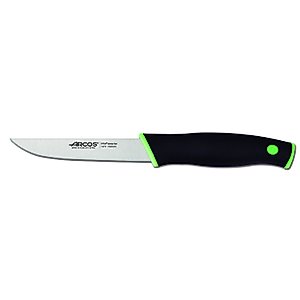 Arcos Vegatable Knife 4 Inch Stainless Steel. Professional Vegetable Knife for Peeling Fruits and Vegetables. Ergonomic Polyoxymethylene Handle and 110 mm Blade. Series Duo. Color Black and green.