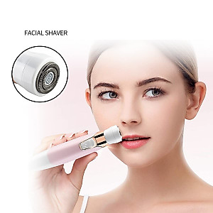 Electric Razor Facial Hair Removal for Women, Eyebrow Razor Nose Hair Trimmer Set, Painless Face Hair Body Use Bikini Trimmer Shaver, Multifunction Rechargeable and Waterproof