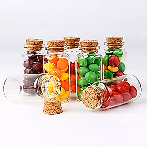 Mini Glass Bottles with Cork Stoppers, Mini Vials Cork, Tiny Glass Jars for Favors Wedding Party Supplies DIY Crafts, Baby Shower Favors, School Projects (12)