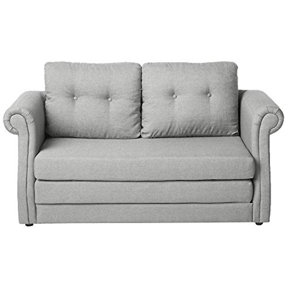 US Pride Furniture Modern Fabric Upholstered Reversible Loveseat with Sofa Bed and Tufted Finish Gray