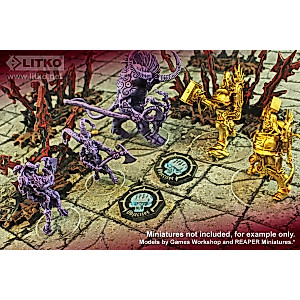 LITKO Objective Token Set Compatible with Warcry, Transparent Grey & Transparent Light Blue (8)