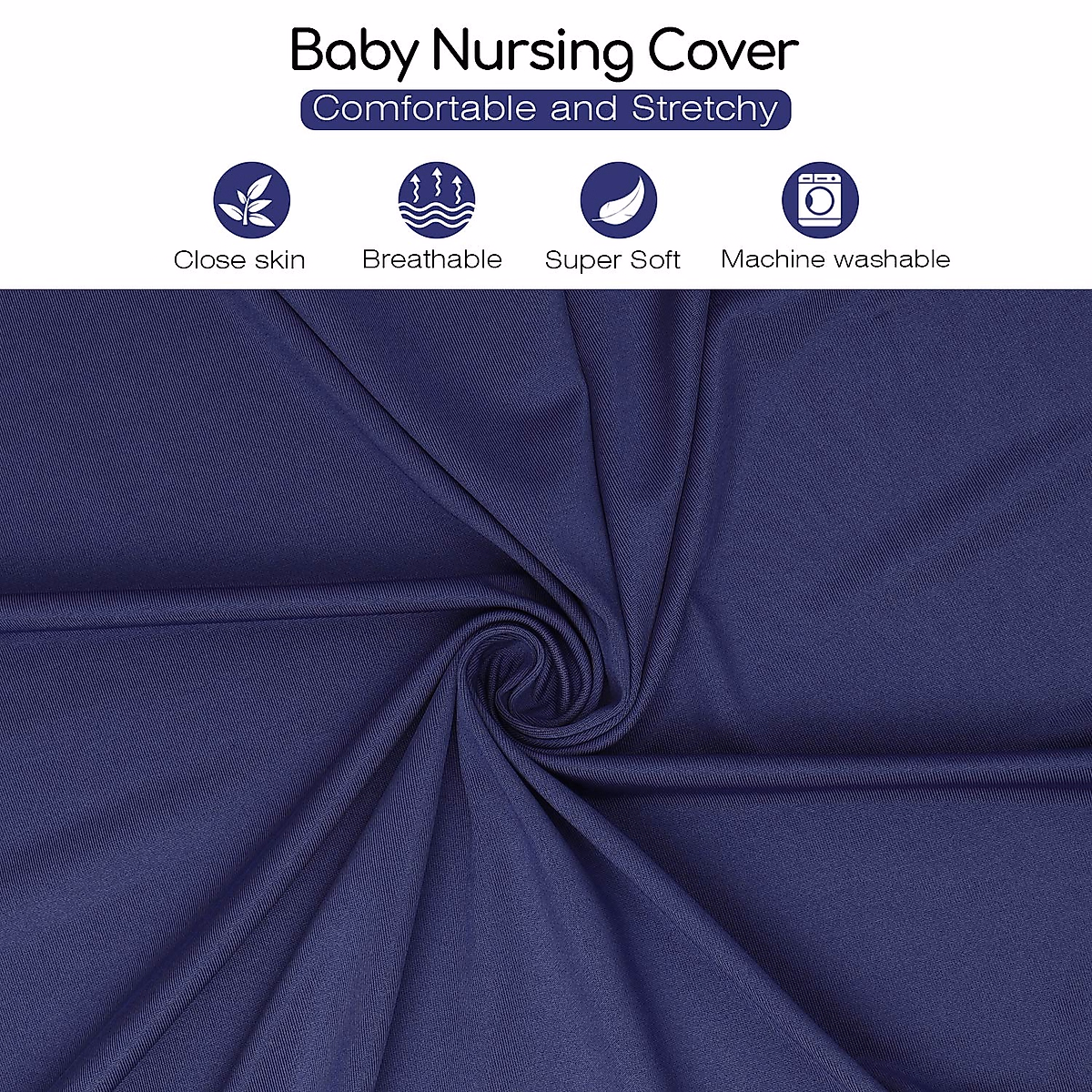 Nursing Cover & Baby Nursing Poncho,Multi Use Breastfeeding Cover for CarSeat Canopy, High Seat Cover, Stroller Cover, Shopping Cart Cover,Nursing Scarf for Boy and Girl by Kefee Kol (Blue)