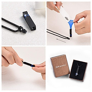 XSMZB Crystal Cremation Urn Jewelry Cube Memorial Ashes Necklace Pendant Keepsake- Black Birthstone Series(Customize)