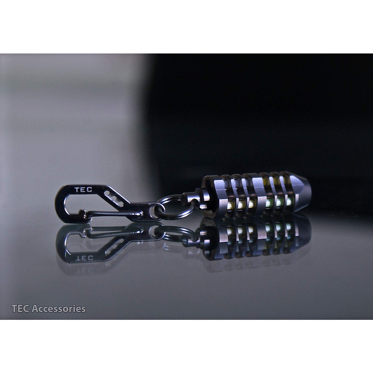 TEC-T3-6X Titanium Isotope Triode Fob - Titanium Tritium Vial Lantern - 3mm x 23mm - 3mm x 11mm - Camping Accessories - Gifts for Men - Keychain Accessories - Survival Gear - Outdoor Toys - Cool Stuff