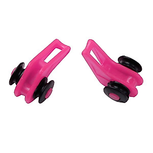 CHICTRY 10 Sets Fishing Rod Hooks Keeper Plastic Fishing Lure Bait Hanger Holder Fishing Pole Hook Clip Fishing Tackle Gear with 2 Size Rubber Rings Pink One Size