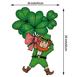 St Patricks Day Garden Flag Leprechauns Shamrocks Clovers Vertical Double Sided Holiday Yard Outdoor Decor 16 x 24 Inch