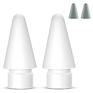 Replacement Tips Compatible with Apple Pencil 1st & 2nd Generation(2 Pack), Apple Pencil Tip and Nibs Protector Cover for iPad Pro iPencil