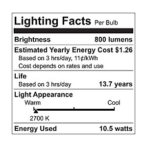 GE Lighting LED Outdoor Light Bulb, 10.5 Watt (60 Watt Equivalent) Soft White, Medium Base, Dimmable (1 Count)