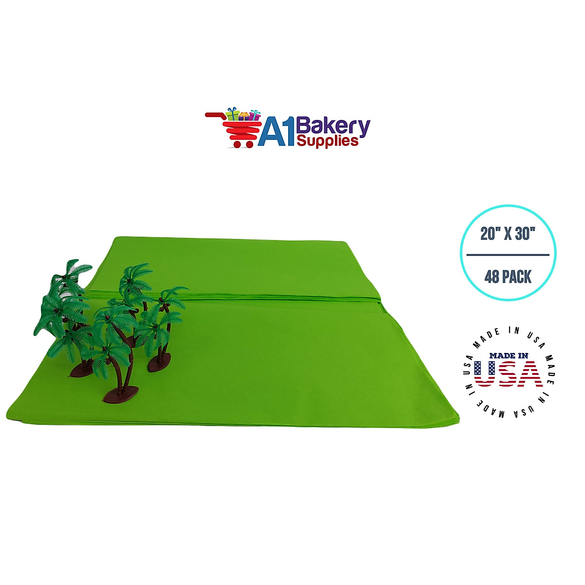 Bright Lime Tissue paper 20 x 30 Color Tissue paper 48 Pack Premium Quality Gift Wrap Tissue paper A1BakerySupplies