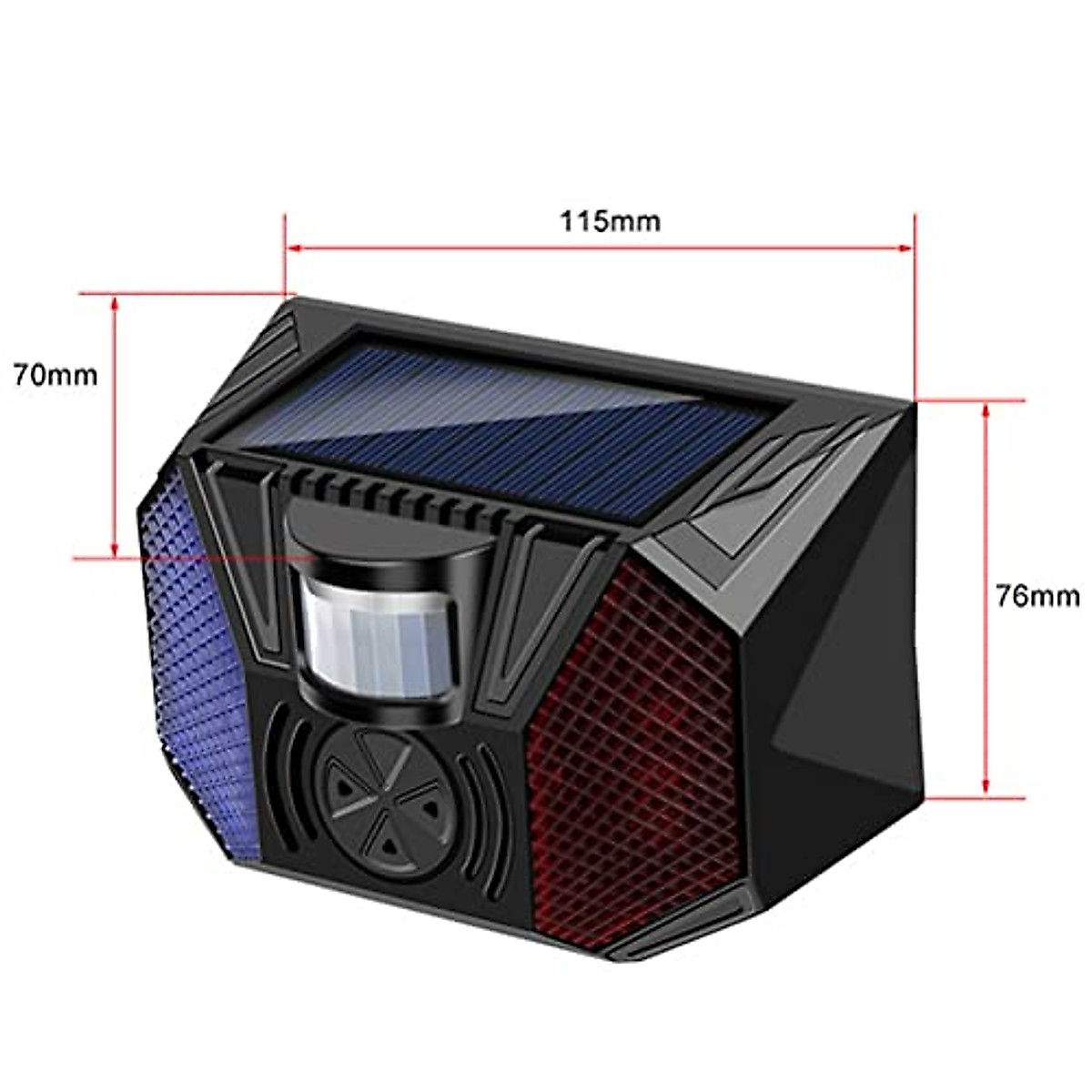 Aolyty Solar Warning Lights with Remote Control, Solar Strobe Alarm Light 120db Sound, 4 Modes Motion Sensor Security Siren Light Outdoor IP65 Waterproof for Home Barn Yard Orchard Farm Warehouse