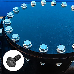 METALLIXITY Flanged Hex Head Bolts (M12x30mm) 3pcs, Hexagon Serrated Flange Bolt Fully Thread Screw - for House Construction Hardware Fasteners