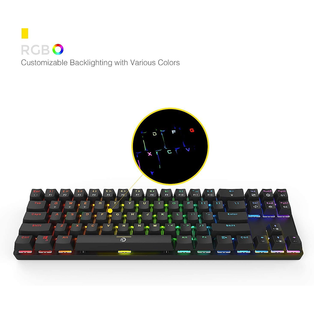 DREVO Calibur 60% Mechanical Gaming Keyboard RGB Backlit Wireless Bluetooth 4.0 and USB Wired 71 Key Compact TKL Red Switch
