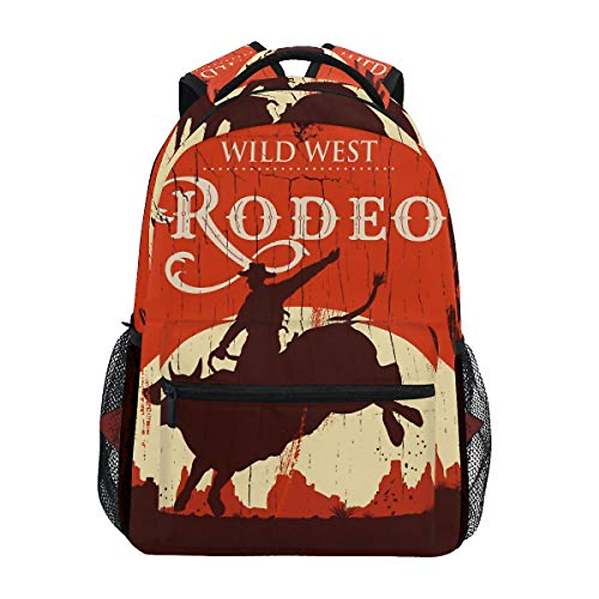 Wild West RODEO Daypack Backpack School College Travel Hiking Fashion Laptop Backpack for Women Men Teen Casual Schoolbags Canvas