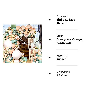 Olive Green Balloon Arch Kit 129pcs Balloon Garland Kit Olive Green Peach Orange Golden Latex Balloons Garland Baby Shower Birthday Party