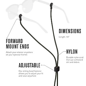 Chums Slip Fit Rope Glasses Retainer - Unisex Adjustable Eyewear Holder Sunglasses Strap (Black/Brown/Tan), One Size, (12121827)