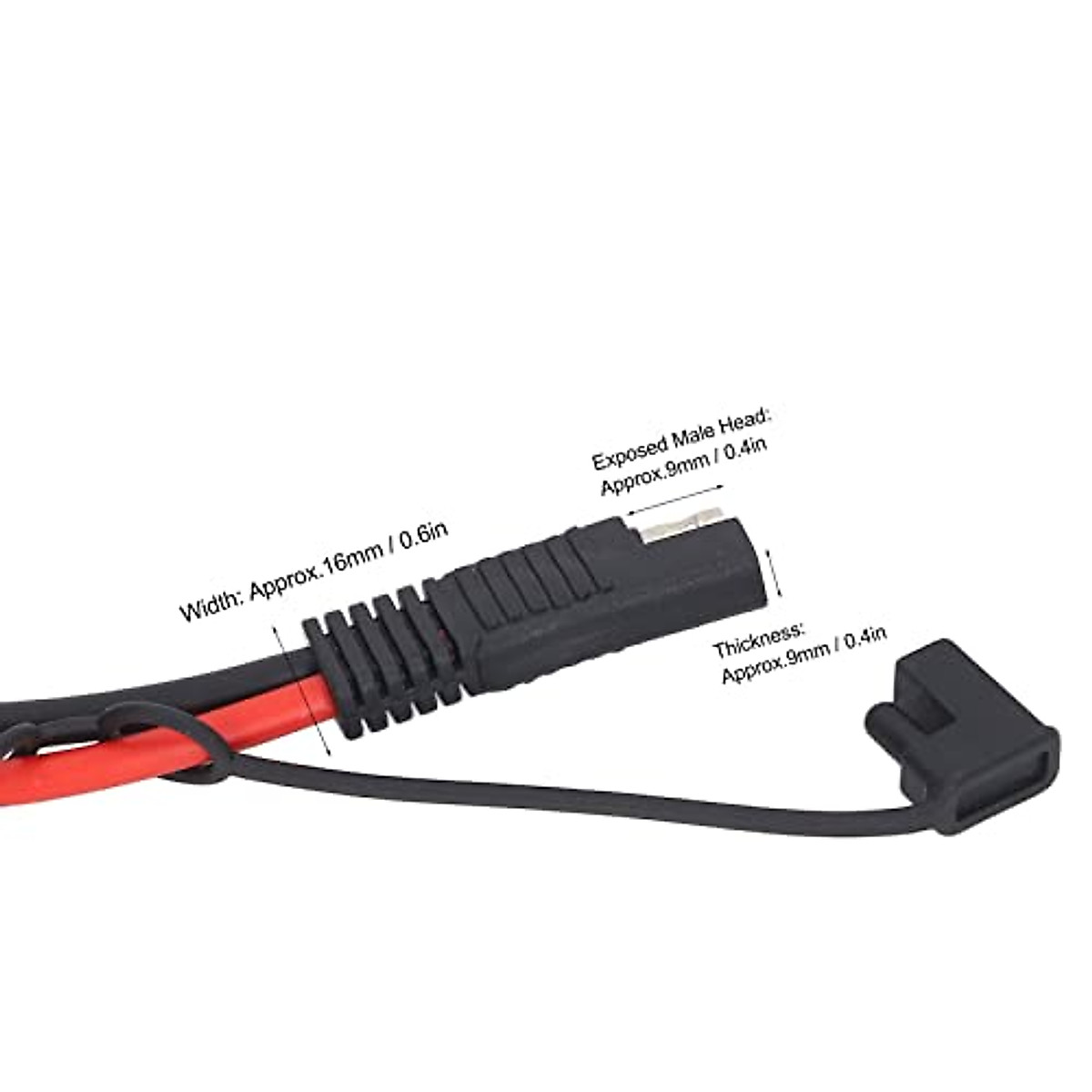 Solar Panel to SAE Adapter Cable 10AWG 0.60m PV Connector Solar Extension Cable with Waterproof Cap for Automobiles, Solar Devices