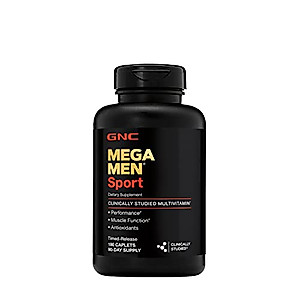 GNC Mega Men Sport Daily Multivitamin for Performance, Muscle Function, and General Health -180 Count