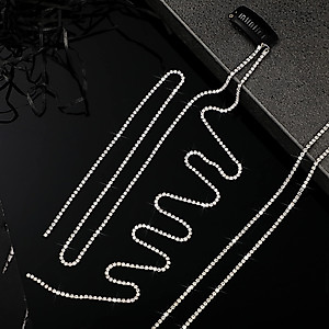 Chunyin Women's Hair Clip, Rhinestone Hair Accessories, 6 Count (Shiny Silver)