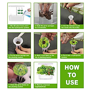 51Pcs Seed Pods Kit for Aerogarden, Hydroponic Pods Supplies, Hydroponic Garden Accessories with 200ml Plant Food Nutrient,12 Grow Sponges, 12 Grow Baskets, 12 Pod Labels, 12 Grow Domes, 1 Tweezer