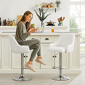 VECELO Adjustable Bar Stools Set of 2, Bar Height Stools for Kitchen Counter
