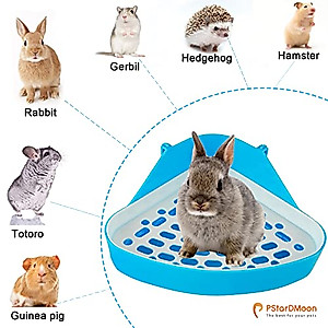 Triangle Rabbit Litter Box Bunny Potty Training Corner Small Animal Toilet Litter Box Pet Toilet Bedding Pee Pan Tray for Baby Rabbit,Guinea Pigs,Chinchillas,Ferrets (Blue)