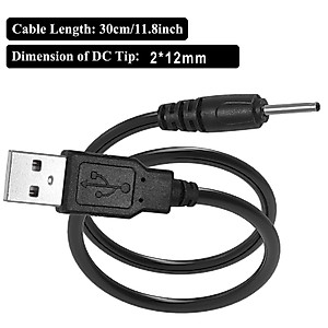 USB DC Charger Charge Charging Cable for Mini S530 Smallest Invisible Wireless Bluetooth Earbuds Earphones Headphones Headset and Bluetooth Shower Speaker