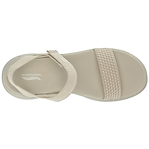 Skechers Women's Ankle Strap Sandal, Natural, 9