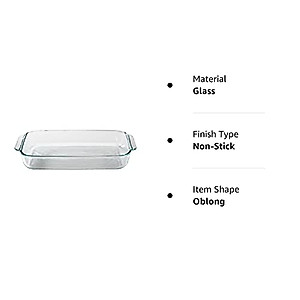 Pyrex Basics 3 Quart Glass Oblong Baking Dish, Clear 8.9 Inch X 13.2 Inch - 3 Qt