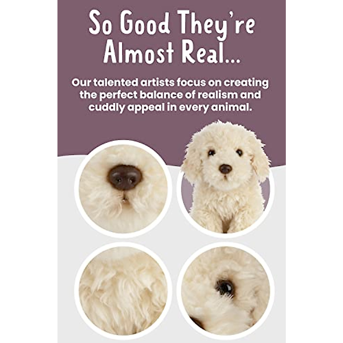 Living Nature Labradoodle Stuffed Animal | Fluffy Dog Animal | Soft Toy for Kids | 10 Inches