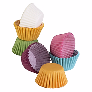 MontoPack 300-Pack Holiday Party Mini Paper Baking Cups - No Smell, Safe Food Grade Inks and Paper Grease Proof Cupcake Liners Perfect Cups for Cake Balls, Muffins, Cupcakes, and Candies