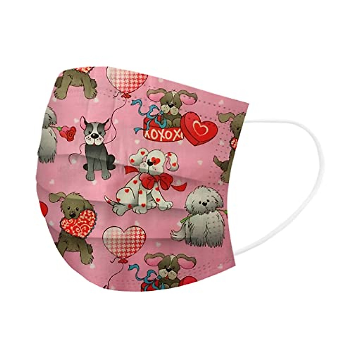 POTTOA Puppy Disposable_Face_Masks_for Adult, Dog Paw Print 3 Ply Protection Cover Women Men Breathable for Working Party Holiday (Dog #009, 50 PC)