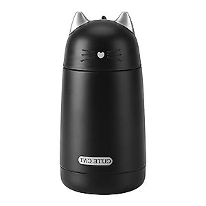 Fdit 330ML Cute Cat Bottle Vacuum Insulated Stainless Steel Thermal Coffee Travel Mug Reusable Thermal Cup Kids Water Bottle Keeps Drinks Hot or Cold for Hours(2#)