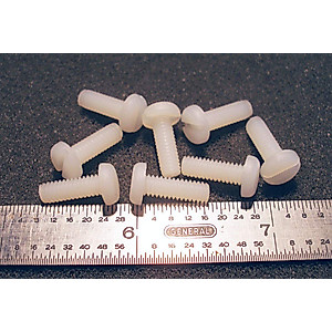 8-32 X 1/2" SCREW PAN HEAD SLOT NYLON PLASTIC - 50 PCS Screws Kit Set
