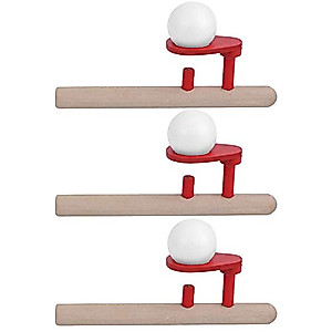 TOPINCN Floating Blow Pipe Ball Toy, Wooden Balances Blowing Toys, Educational Wooden Blowing Toys, Floating Ball Game