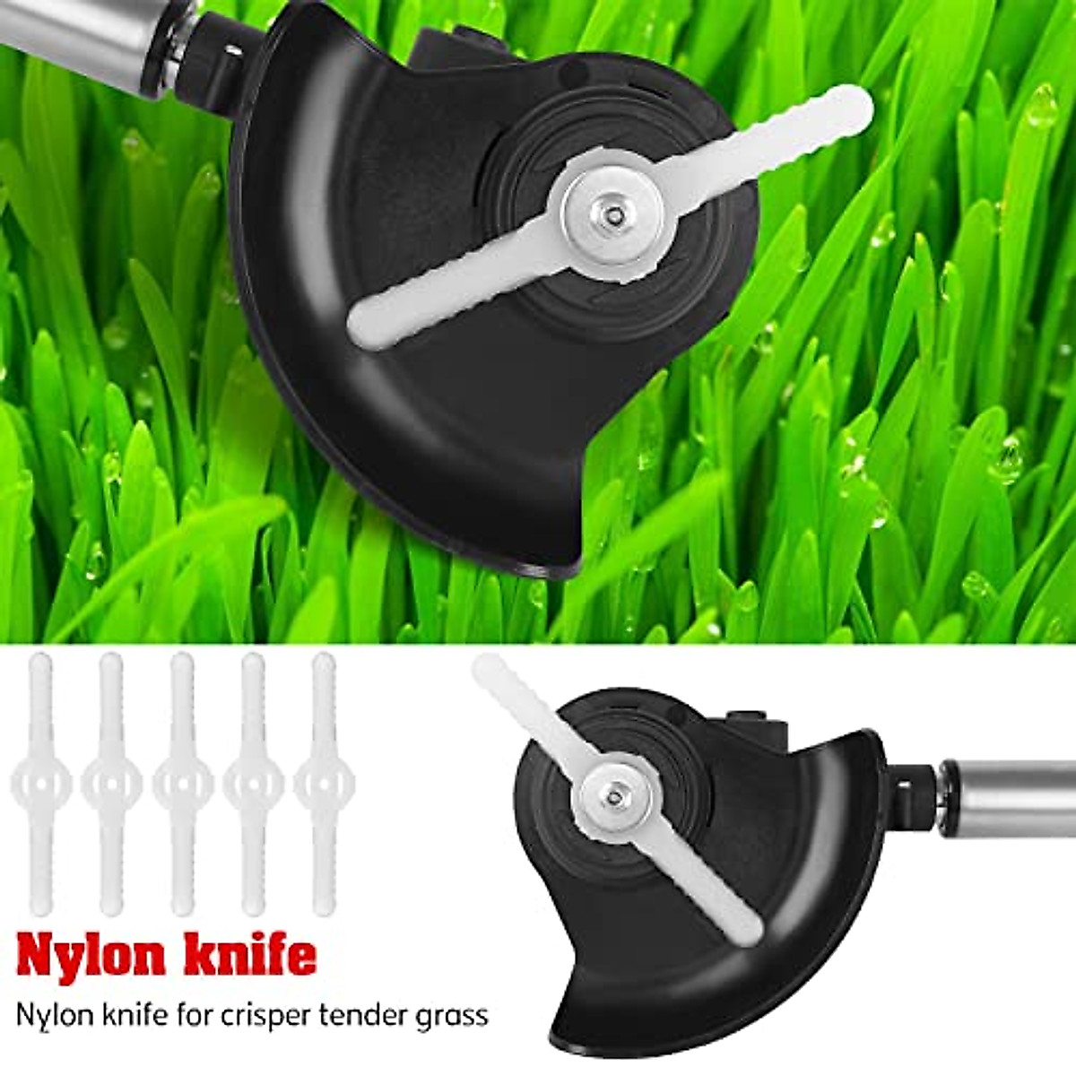 Cordless Weed Eater Grass Trimmer, 24V Foldable Cordless String Grass Trimmer, Electric Weed Brush Cutter, Adjustable Machine Head, for Lawn, Yard, Garden, Bush Trimming & Pruning (Black)