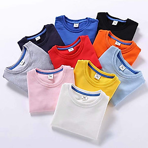 AIWUHE Toddler Boys Girls Solid Pullovers Sweatshirt Long Sleeve T-Shirt Kids Cotton Crewneck Thin Tops Blouse 2T Gray 90