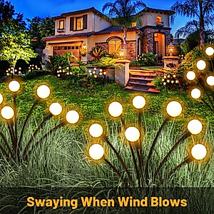 SINGACE Solar Garden Lights, 4 Pack Solar Firefly Lights, Swaying When Wind Blows, Solar Lights Outdoor Waterproof Decorative, Solar Outside Lights for Yard Patio Pathway Landscape Decoration