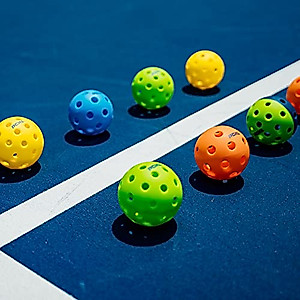 PCKL Optic Speed Pickleball Balls | Indoor & Outdoor | 4 Pack of Balls | Built to USAPA Specifications (Outdoor Duotone Navy/Neon Green)