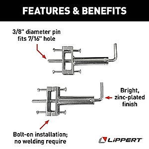 Lippert 308287 Quick Release Pull Pin for Fifth Wheel Landing Gear,Silver