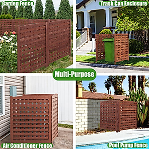 Air Conditioner Fence Screen Outside, Cedar Privacy Fence 3 Panels to Hide AC & Trash Enclosure, 32"W x 38"H