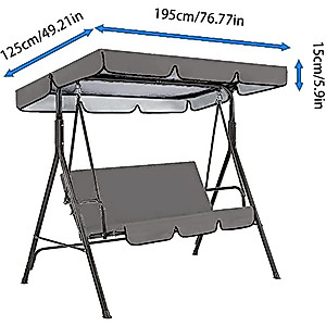 XYQSBY Patio Swing Canopy Waterproof Top Cover Set, Courtland Swing Replacement Awning Canopy Cover/Seat Cover, Swing Chair Glider All Weather Protection Outdoor Garden Covers (Blue, 55.9×47.2×7.1in)