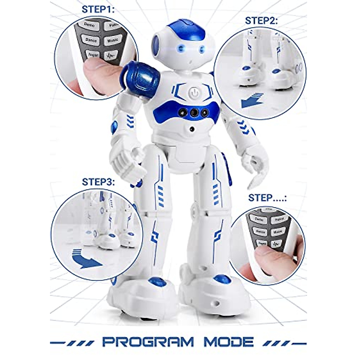 KingsDragon RC Robot Toys for Kids, Gesture & Sensing Programmable Remote Control Smart Robot for Age 3 4 5 6 7 8 Year Old Boys Girls Birthday Gift Present