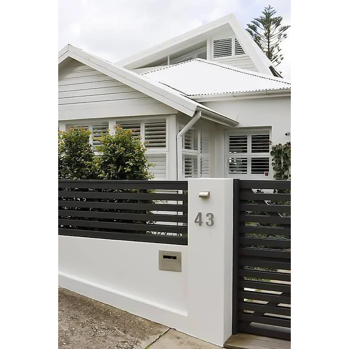 Fitous 6 inch Floating House Number For Outside, Stainless Steel Metal Modern Address Sign Numbers for Mailbox,Home Door,Warehouse Silver Number 4