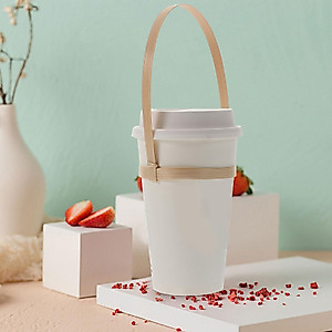 Beavorty 10pcs Bamboo Cup Holder Handle Travel Bamboo Frame