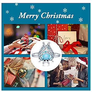 925 Sterling Silver Bat Ring Cute Animal Glowing in the Dark Halloween Jewelry Gift for Women(7)