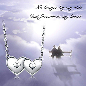 Sterling Silver Urn Ash Necklace Bracelet Holds Two - Forever in My Heart Cremation Pendant Women Memorial Jewelry Bereavement Keepsake Gift for Loss of Loved Ones (necklace)