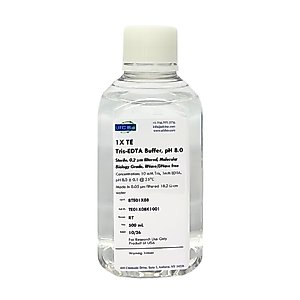 1X TE Buffer, pH 8.0 - Molecular Biology Grade - RNase/DNase Free, Sterile, 0.2um Filtered - 500mL