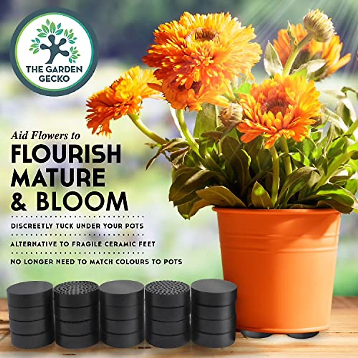 The Garden Gecko Invisible Pot feet for Outdoor Plant pots and Flowers ...